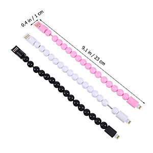 USB Charging Bracelet Beaded Cable: 3pcs compitable for Smart Bracelet Charger Data Cable Charger Cord Elegant Beaded Bracelet for Home Office Car