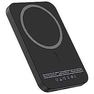 Morenjoy Magnetic Wireless Portable Charger, 10000 mAh Magnetic Battery for iPhone 14/13/12 Series, Magnetic Power Bank 15W Magnetic Wireless+20W USB C