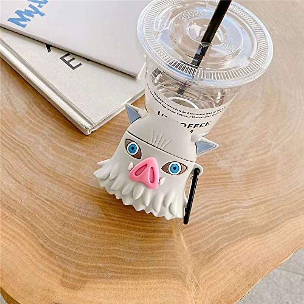 VARWANEO Japan Anime 3D Demon Slayer Hashibira Inosuke Kamado Tanjirou Bluetooth Wireless Earphone Case for Apple AirPods 1 2 pro airpods Accessories (for AirPods Pro,Hashibira)