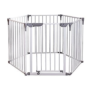 Dreambaby Royale Converta 3-in-1 Play Yard Baby Gate - with 6 Modular Panel - Fits Opening with 151 inch Wide & 29 inch Tall - White - Model L849