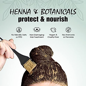 Light Mountain Henna Hair Color & Conditioner, Black - Organic Henna Leaf Powder, Pure Botanical Semi-Permanent Hair Color with Conditioning Benefits, 4 Oz (Pack of 3)