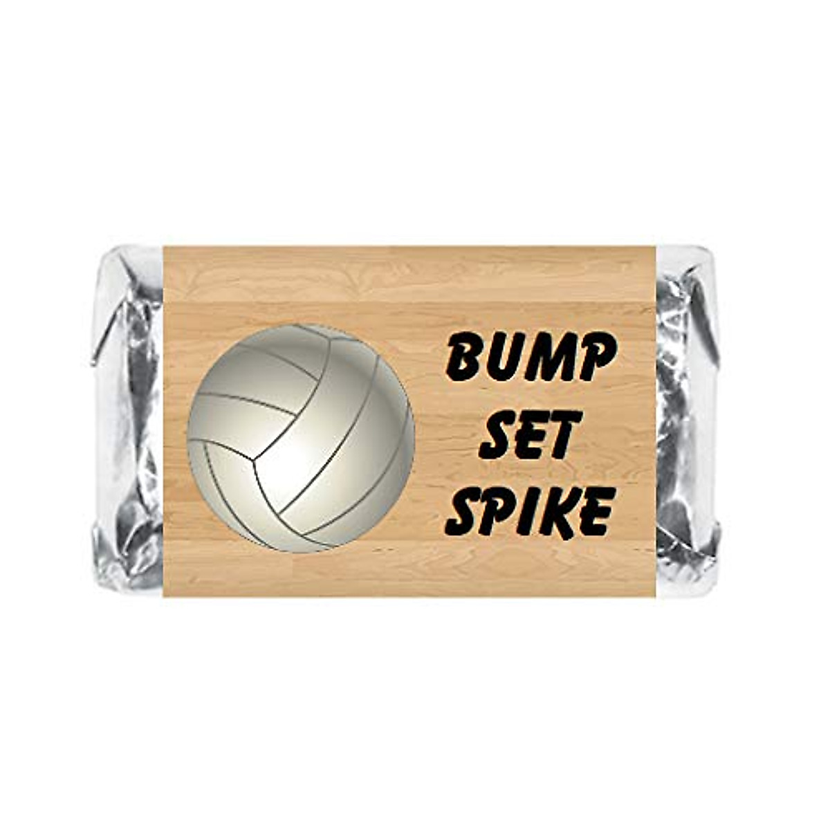 60 Sports Volleyball Miniature Candy Bar Wrapper, Mini Candy Bar Stickers for Birthday Party, Baby Shower, Wedding, Graduation, or Any Family Event Decorations, Bump Set Spike, Candy Not Included.