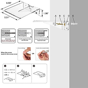 TXEsign Mesh WiFi Router Shelf, Acrylic Small Wall Shelf for Orbi Mesh WiFi Router, Google Nest WiFi, Speaker, Clock, Monitor Action Figure (6.69X5.51 Inch) (5.51X6.69 Inch)