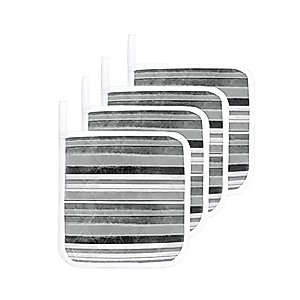 4Pcs Pot Holder with Hanging Loops, Nordic Style Pot Holder Set Cotton Heat Resistant Potholder Kitchen Hot Pads for Baking Cooking 8x8 inches Gray Watercolor Gradient Textured Stripe