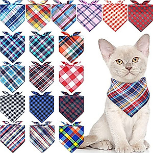 50 Pcs Bandanas for Dogs Plaid Dog Bandana Washable Puppy Bandana Triangle Dog Drool Bibs Dog Hankerchief Girl Comfortable Scarfs for Small Medium Large Dogs Girl Boy Pet Accessories