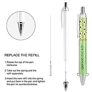 Personalized Custom Green Fruit Avocado Pens with Stylus Tip, Customized Engraving Ballpoint Pens with Name Massage Text Logo, Gift Ideas for School Office Business Birthday Graduation Anniversaries C