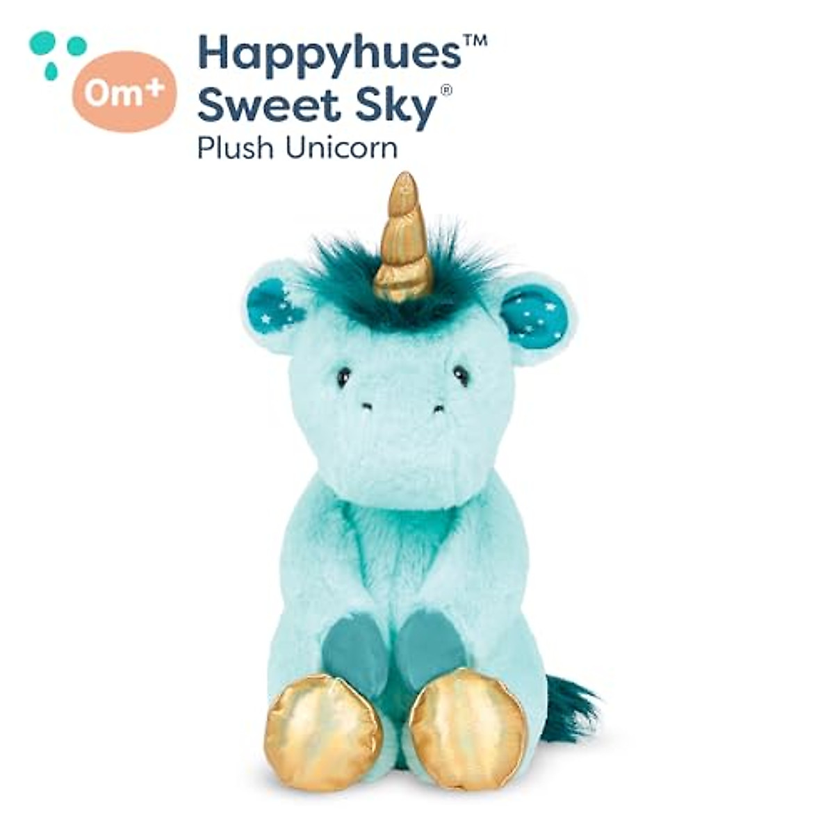 B. toys- B. softies- 12" Plush Blue Unicorn- Stuffed Animal – Soft Unicorn Toy – Washable Toys for Baby, Toddler, Kids- Happy Hues- Sweet Sky-0 Months +