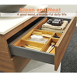 Sansnow Bamboo Organizer Storage Boxes for Tabletop Bathroom Dresser Organizer Small Boxes, Bamboo 4"*4"