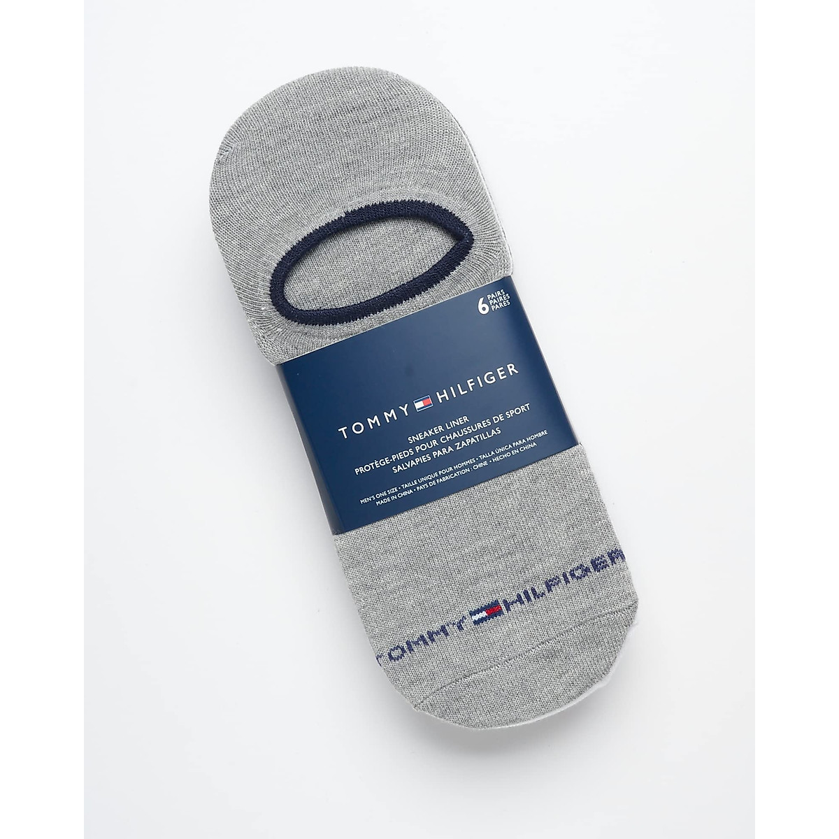 Tommy Hilfiger Men's Athletic Socks - Cushion Sport Liners (6 Pack), Size 7-12, Grey Assorted