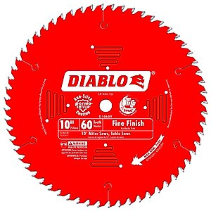 Diablo D1060X 10" x 60 Tooth Fine Finish Blade