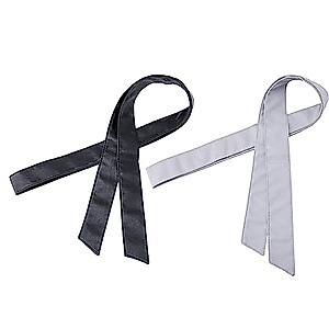 SUPERFINDINGS 2Pcs 2 Colors Obi Belt Fashion Imitation Leather Waist Band Women Solid Color Black Gray Retro Waist Belt with No Buckle Cinch Belt 176cm for Ladies Decoration