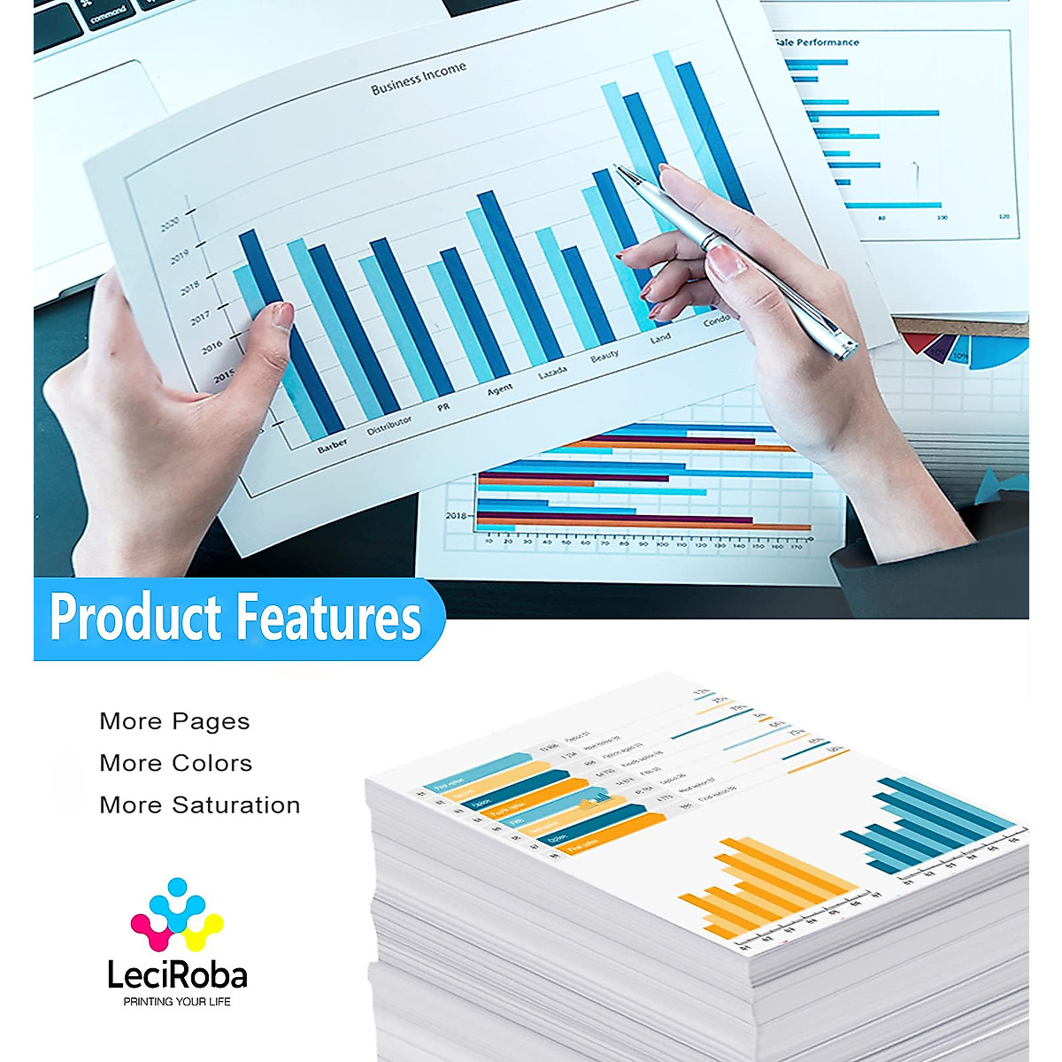 LeciRoba Compatible 206A (with Chip) 4 Pack Toner Cartridges Replacement for HP 206A W2110A 206X W2110X for HP Pro MFP M283 M283FDW M255 M255DW M283CDW Printer (Black Cyan Magenta Yellow)