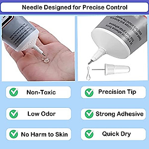 B6000 Jewelry Glue Clear Rhinestone, Inlay Glue, Pendant Adhesive, 25g Craft Adhesive Glue with Precision Tip Multifunctional Fabric Glue (25ML)