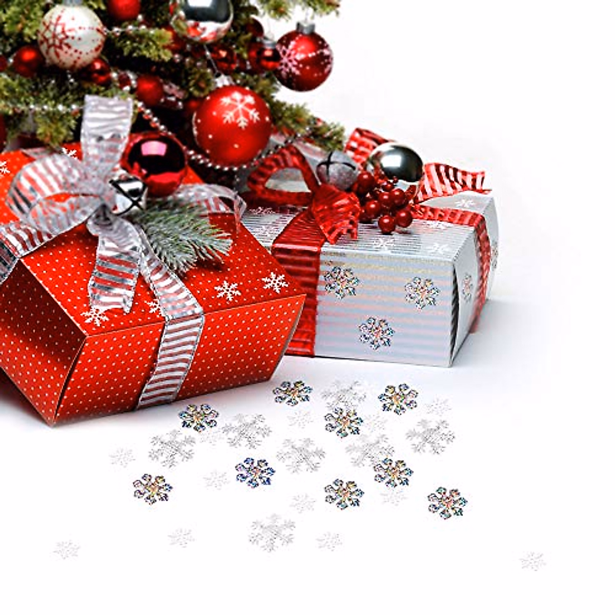 Christmas Snowflake Confetti Decoration(300pcs),Konsait Large Shimmer Snowflakes Cake Table Confetti for Xmas Party Decor Accessories winter wedding happy new year Arts Crafts party Decoration Supplies