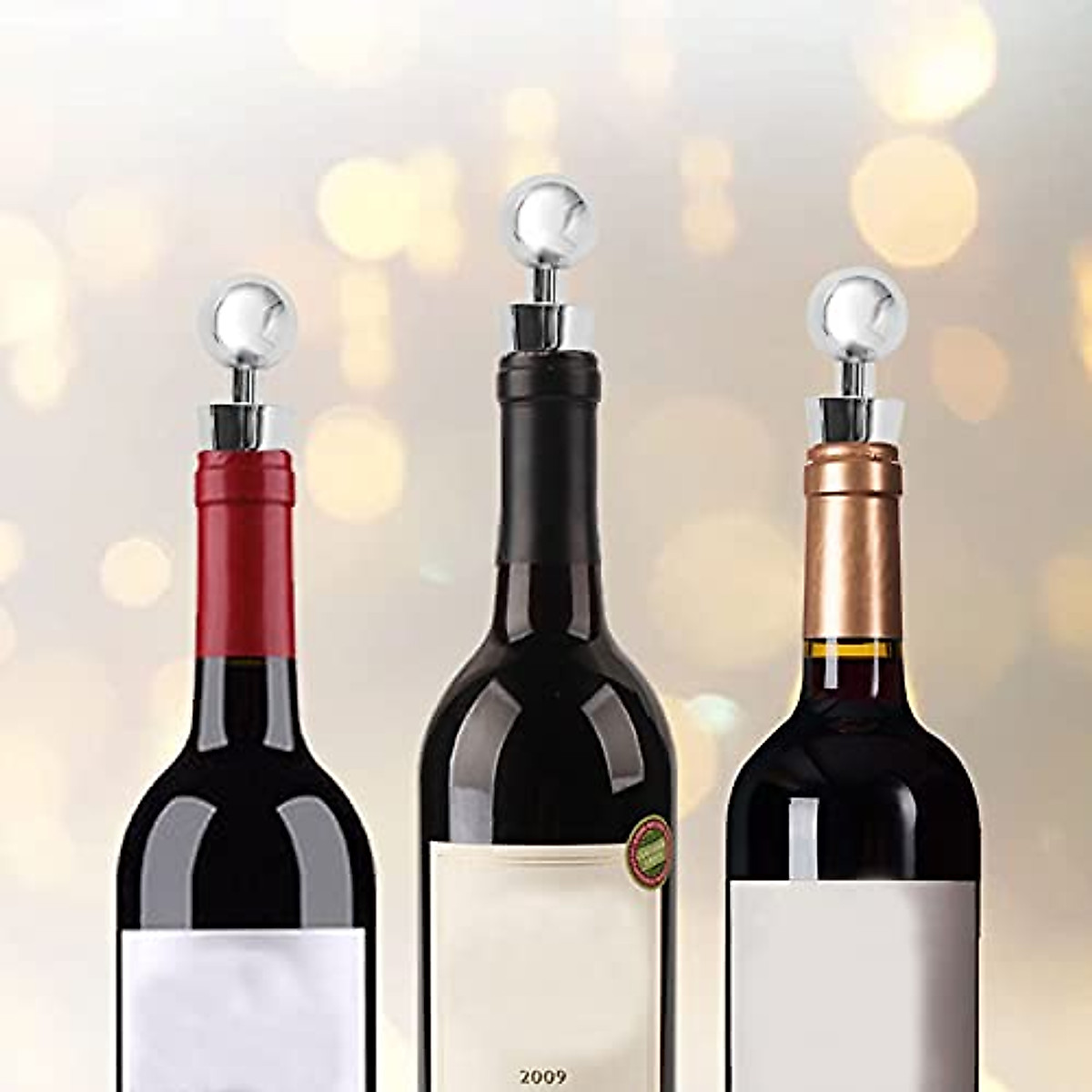 Wine Stopper Bottle Stopper - Wine Saver, Reusable Wine Corks For Beverage, 4-Pack Silicone Wine Stopper For Gifts, Bar, Holiday Party, Wedding