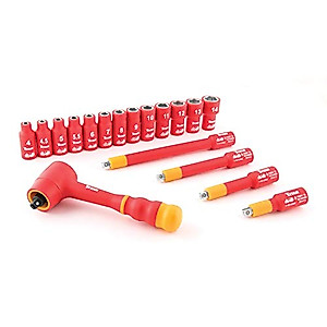 Titan 66100 18-Piece 1/4-Inch Drive VDE Insulated Socket Set