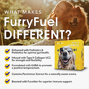 FurryFuel Health Supplements Powder for Dogs - 5-in-1 Formula - for Digestive Gut Health Care, Joint Support, Breath, and Enhanced Immunity Made from Probiotics and Prebiotics | Pet Vitamins 30 Count