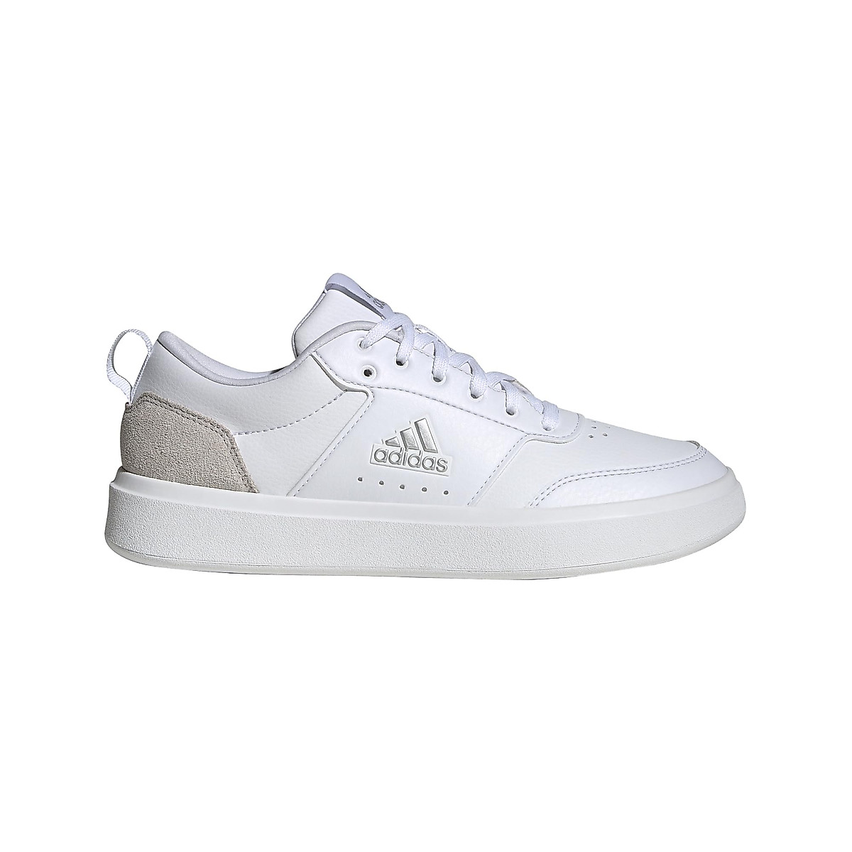 adidas Women's Park ST Sneaker, White/White/Silver Metallic, 8