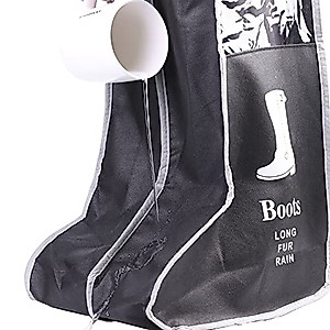 Boot Storage Bag Portable Boot Bags for Travel Cowboy Boot Organizer for Women Snowboard Boots Storage Leather Snow Western Boots Dust Proof Protector Black 2Pcs