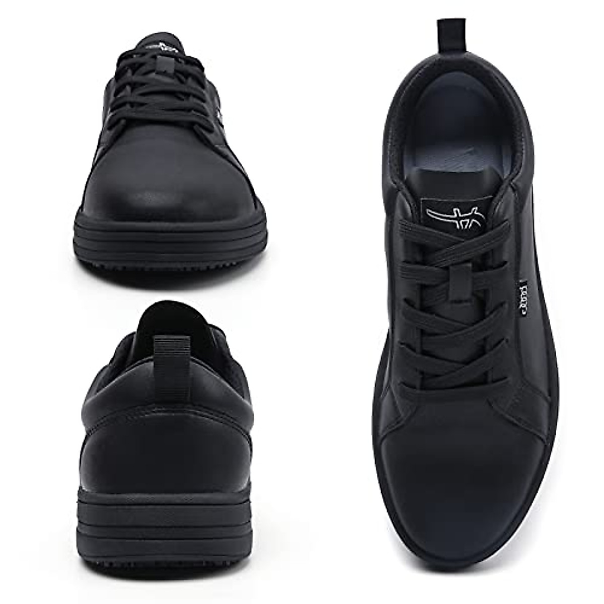 LMQLZHYC Men's and Women 'S Non Slip Work Shoes Slip Resistant Food Service Shoes Chef Shoes Nursing Shoes Size 6.5 Black