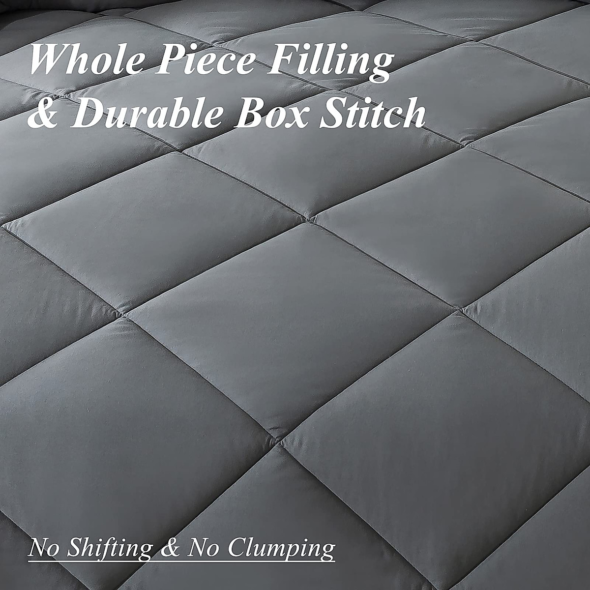 ELNIDO QUEEN® Grey Queen Comforter Set with 2 Pillow Shams - 3 Pieces Bed Comforter Set - Gray Down Alternative Comforter Set - Lightweight All Season Bedding Comforter Sets Queen Size(88x92 inch)