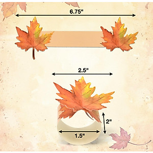 Gift Boutique 100 Pieces Thanksgiving Paper Rings Harvest Maple Leaves Napkin Ring Holders Fall Band for Autumn Home Kitchen Dining Table Holiday Dinner Wedding Party Supplies Table Decorations