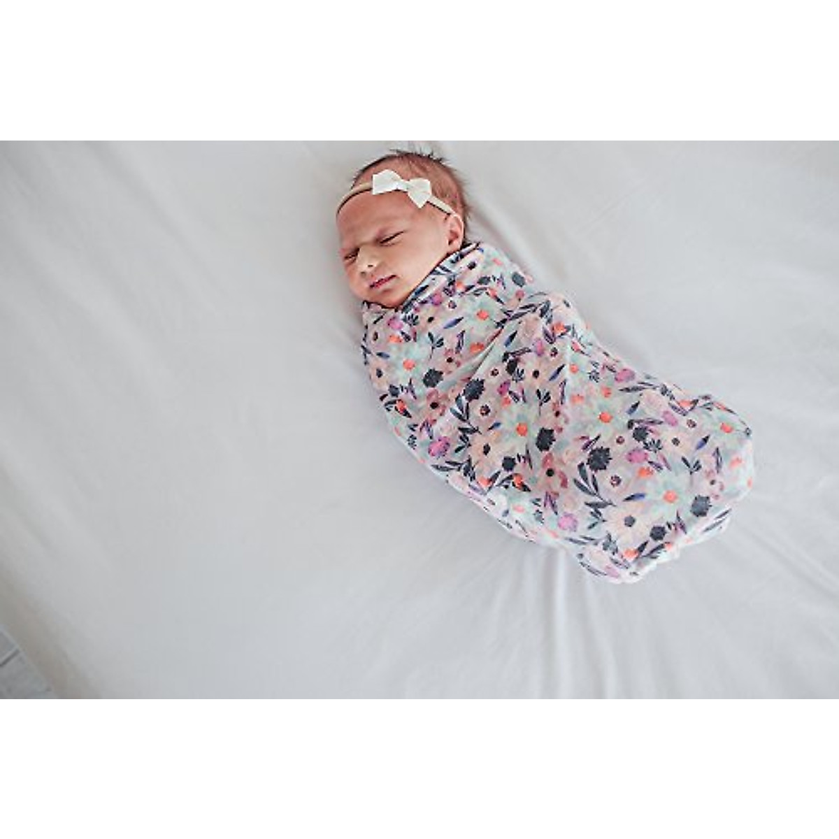 Copper Pearl Large Premium Knit Baby Swaddle Receiving Blanket Floral Morgan