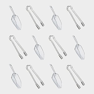 Plastic Ice Tongs and Scoops Mini Kitchen Tongs Utility and Kitchen Scoops Ice Shovel Scoop Ice Cube Buffet Scoop for Cocktail Whiskey Tea Party Candy Dessert Buffet