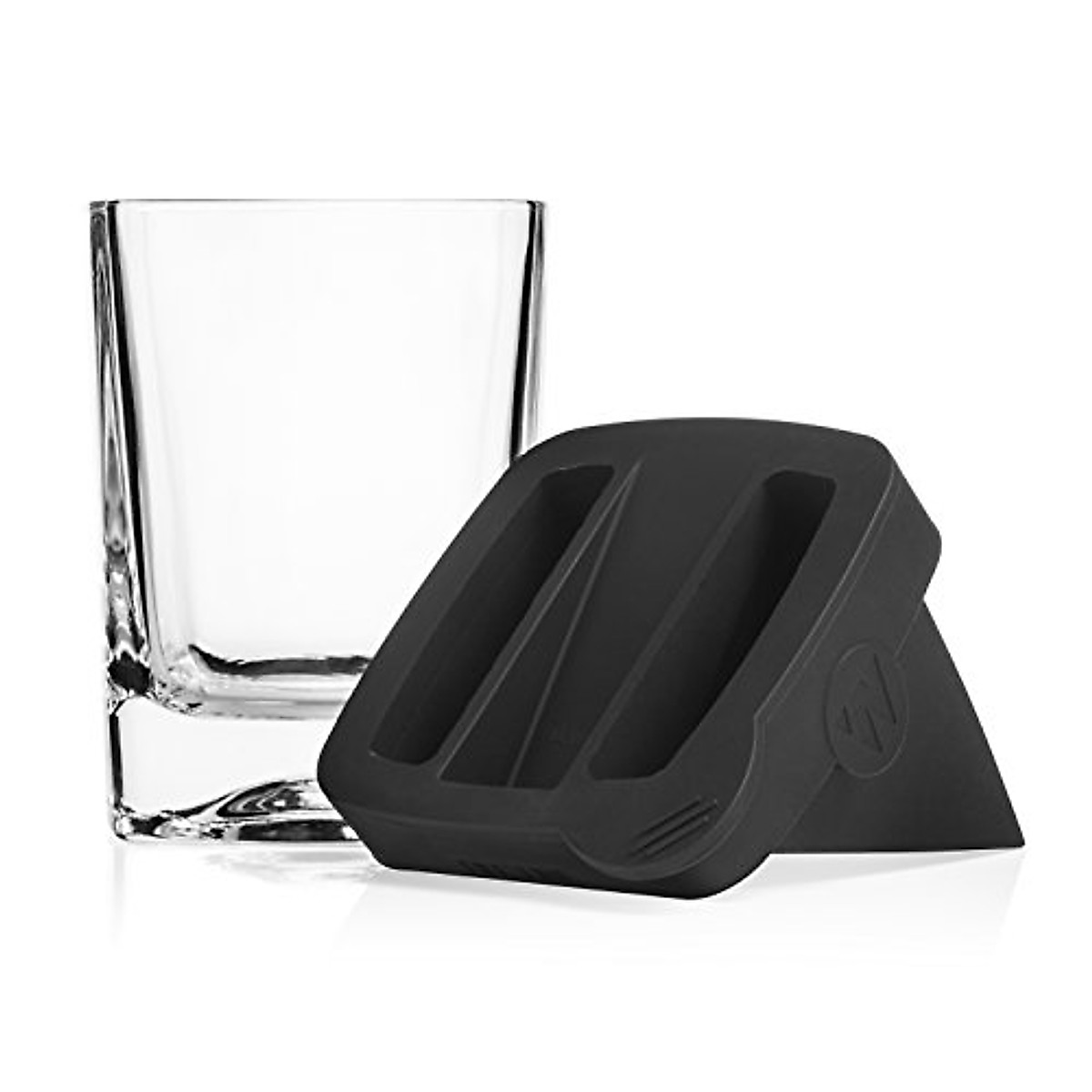 Corkcicle Premium 9 oz Double Old Fashioned Whiskey Glass with Silicone Ice Mold, Perfect for Chilling Whiskey, Bourbon, Tequila, and Scotch