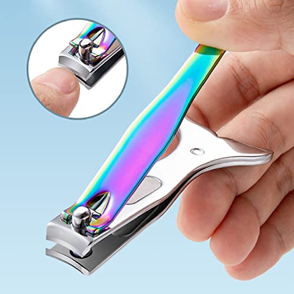 2Pcs Mermaid Nail Clipper Set, Fishtail Design Comfortable Grip Stainless Steel Easy to Use Fingernail Scissors Cutter for Home Use, Christmas Birthday Stocking Stuffers (Multicolor)