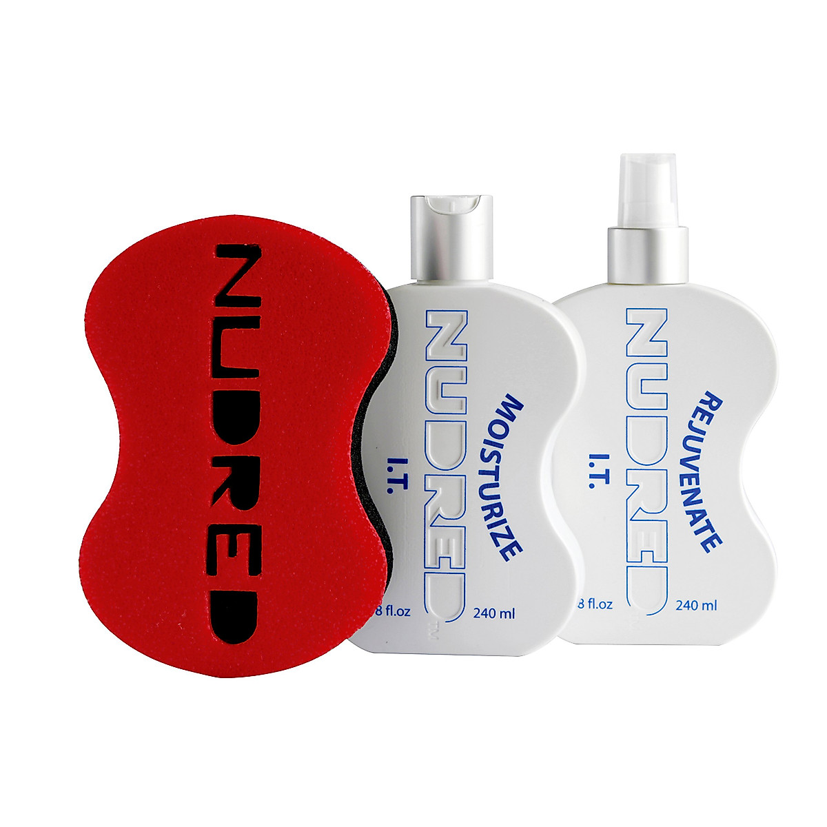 Nudred Starter Pack, Red Twist Hair Sponge Brush, Moisturize & Rejuvenate Curls, Coils, Twists & Locs, Hair Care Products for Black Men & Women, Large Holes, 8 Oz Bottles