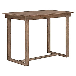 Knocbel Farmhouse 4-Person Counter Height Rectangular Dining Table, Wooden Kitchen Dining Room Small Space Furniture, Distressed Finish (Brown)