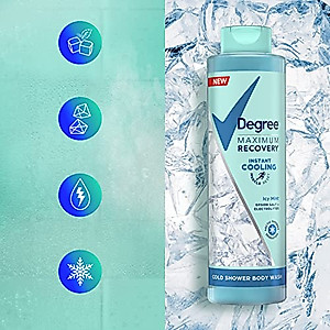 Degree Body Wash and Soak Post-Workout Recovery Skincare Routine ICY Mint + Epsom Salt + Electrolytes Bath and Body Product 22 oz 4 Count