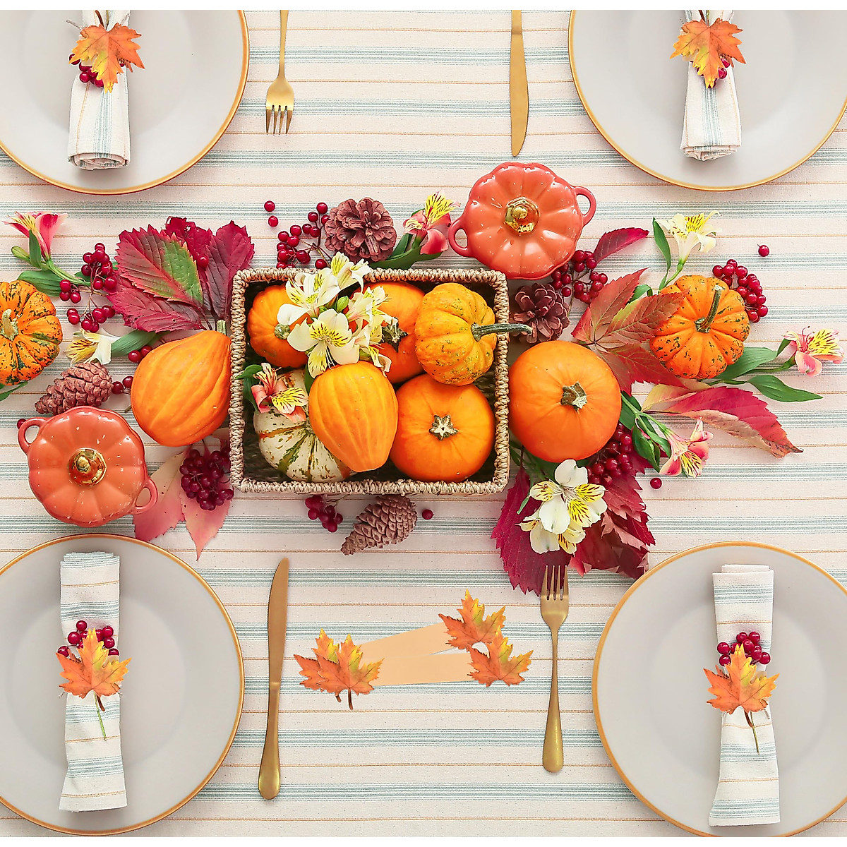 Gift Boutique 100 Pieces Thanksgiving Paper Rings Harvest Maple Leaves Napkin Ring Holders Fall Band for Autumn Home Kitchen Dining Table Holiday Dinner Wedding Party Supplies Table Decorations