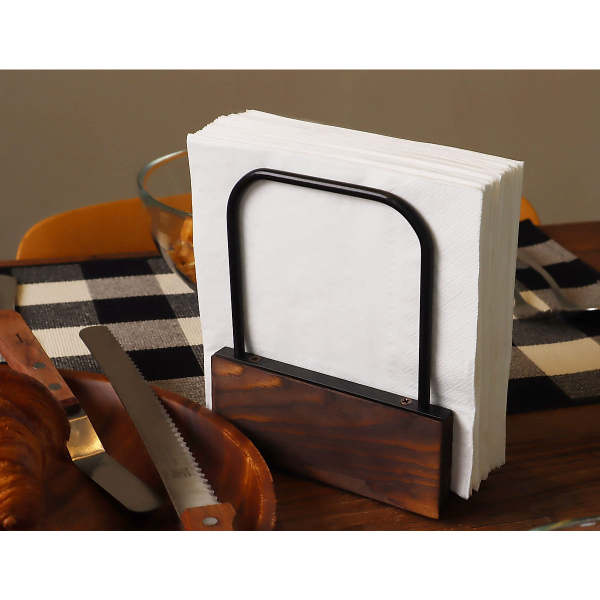 LEVIMETREE Farmhouse Napkin Holder for Kitchen Table, Wooden Napkin Holder Tissue Dispenser, Rustic Kitchen Napkin Dispenser-Dining Table Napkin Holder for Kitchen, Paper Napkins Holder Kitchen Décor