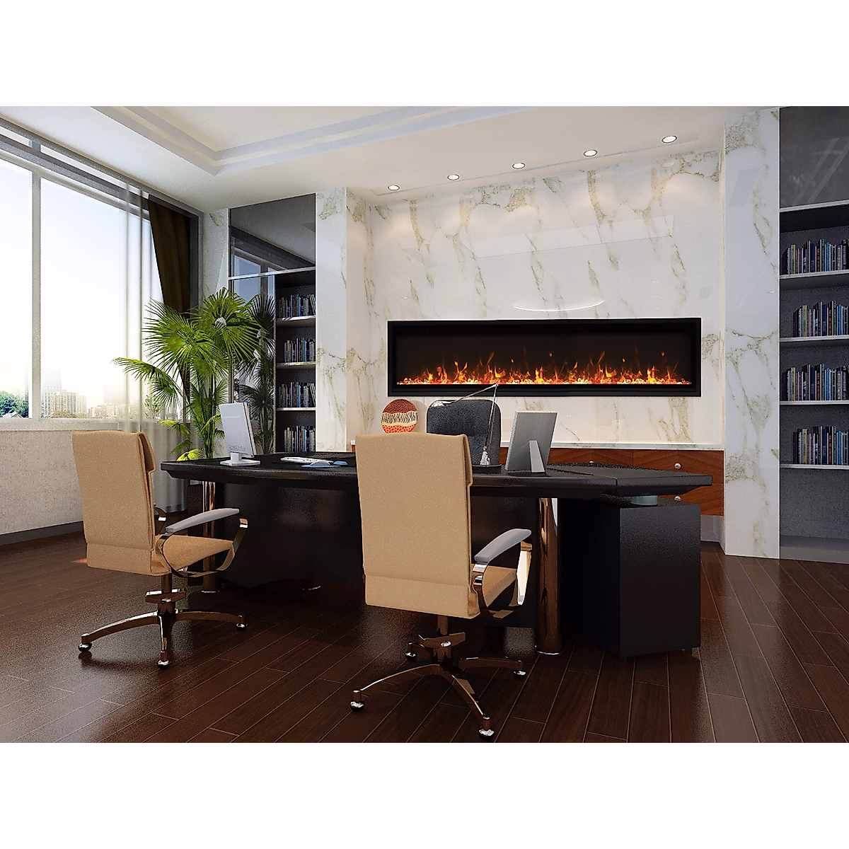 Amantii 72" Panorama Slim Indoor/Outdoor Electric Built-in Fireplace