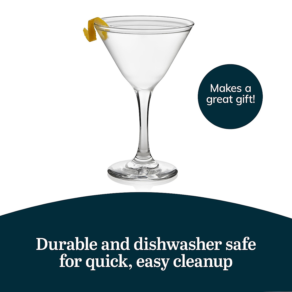 Libbey Martini Glasses, 7.5 oz, Set of 12