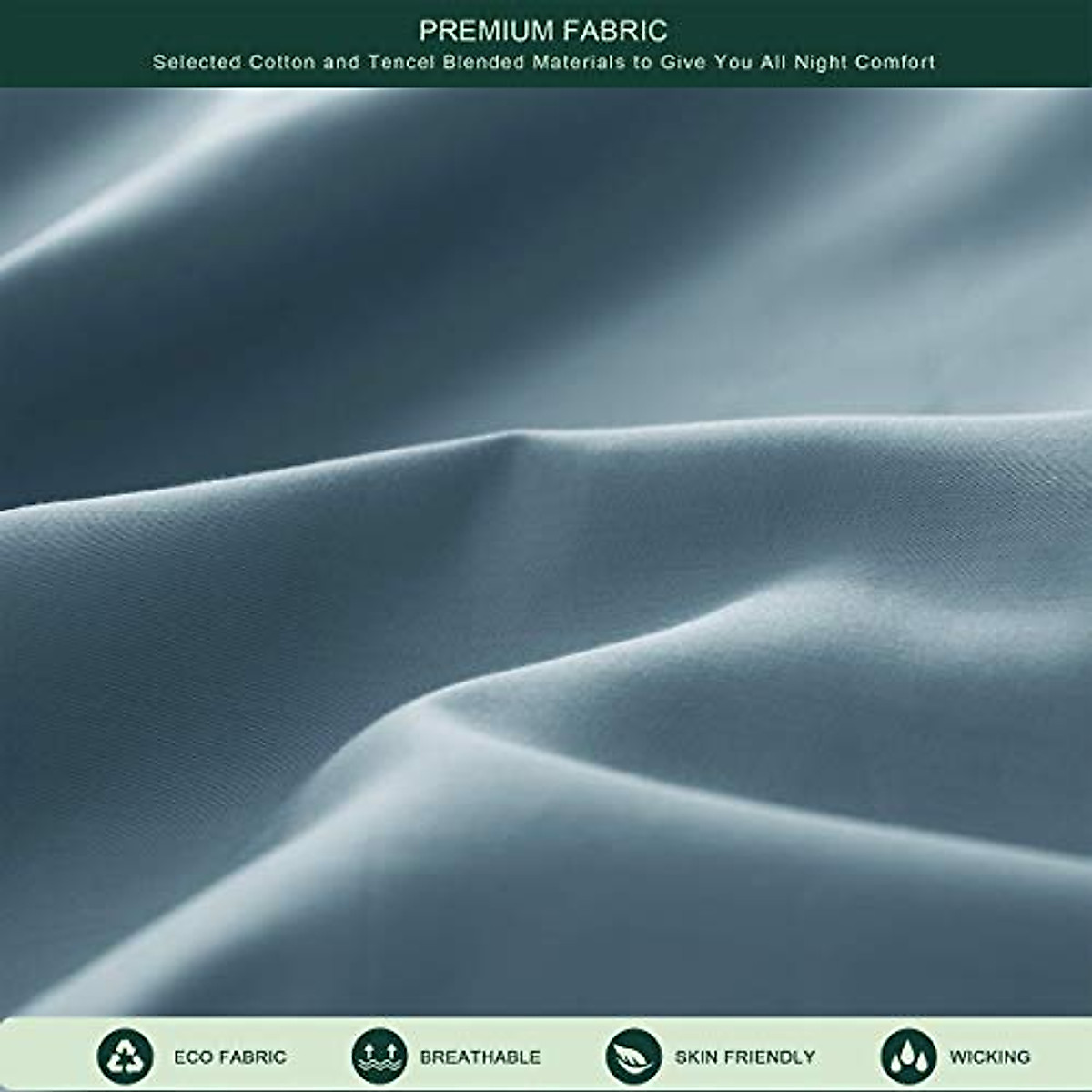 CHUN YI 3pcs King Bedding Duvet Cover Set Cotton Tencel Lyocell Bed Set, Duvet Cover King Cal King, 1 Duvet Cover and 2 Pillowcases, King/California King, Light Blue