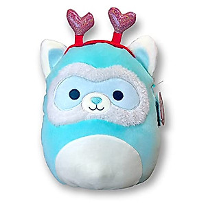 Squishmallows Official Kellytoy 14 Inch Ferret Anneli Plush Turquoise Wearing a Red Glitter Heart Headband - Join These Stuffed Animal Toys and Their 2023 Valentine's Day Squad