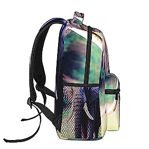 Florally Funny and Lightweight Backpack Compatible with Mandala Elephant Art for Men Women Laptop High, Anti-Theft Travel Laptop Backpack Daypack for Hiking Picnic Camping