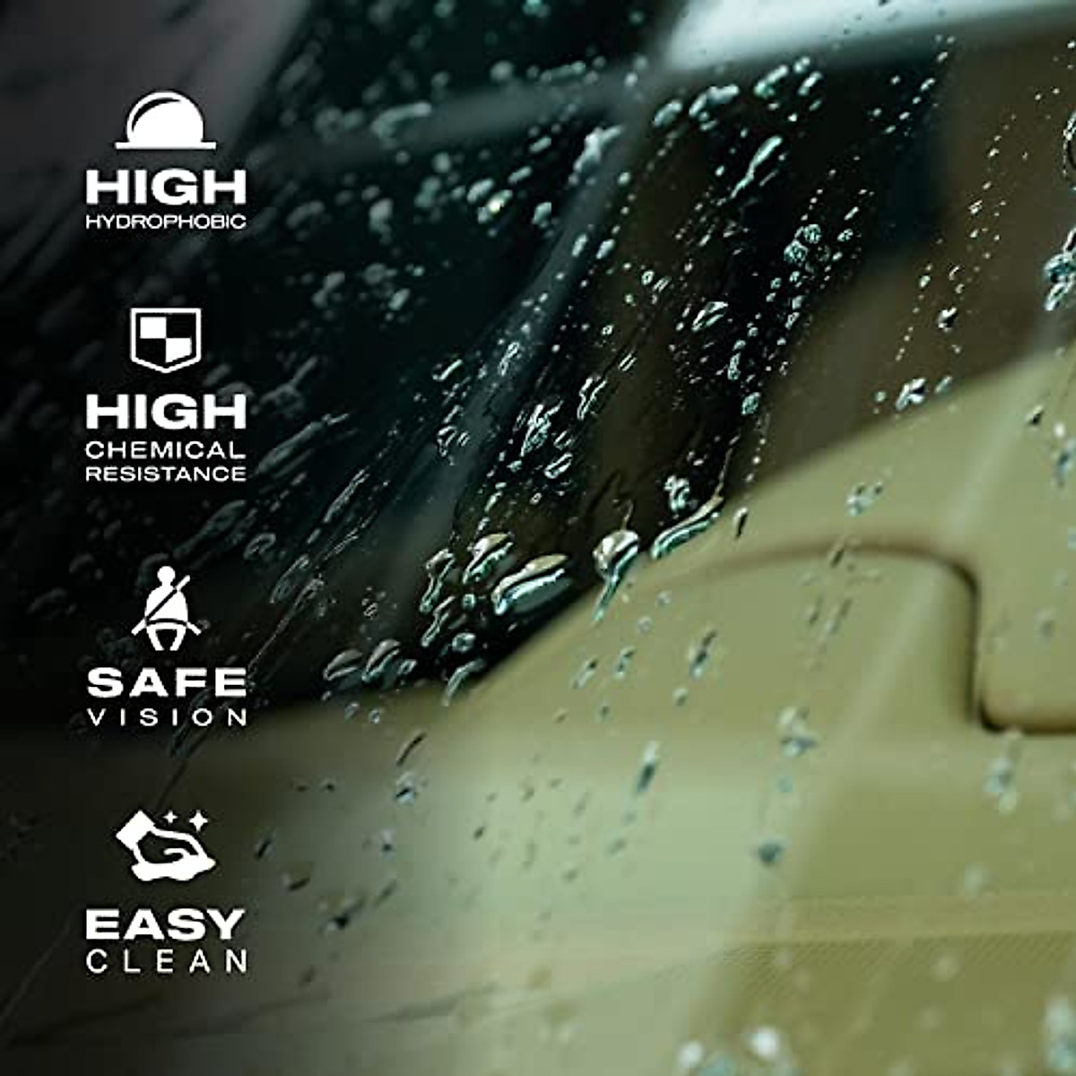 Nasiol GlasShield Wipe-On Nano Rain Repellent Wipes for Windshield, Water Repellent, Easy Application, Powerful Effect, Antistain Wipes, for Automobile Windshield and Helmet, Visor, Glasses