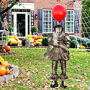 Reusable 20-Inch Red Balloon Halloween Prop - PVC Vinyl, Latex-Free, Permanent Inflation, Inflatable Balloon with Holder Pole and Adapter Clip - Perfect for Party Decorations, Cosplay, and Displays