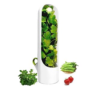 Cilantro Containers For Refrigerator，herb Saver，herb Keeper，glass Storage Containers Vegetable Storage Containers For Refrigerator Keeps Greens Fresh For 2-3 Weeks