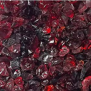 One Stop Outdoor RED Multi-Purpose Premium Decor & Fire Glass Rock 2-Pound 1/4"-1/2" inch - for Use in Fire Features, Aquariums, Apothecary, Jars, Vase, Potted Plants, Fire Bowls, Etc.