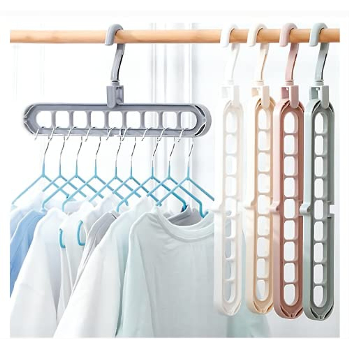 8 Space Saving Hangers,Plastic Magic Hangers,Hangers for Closet Organizer and Storage,Closet Space Saver,Home Magic Space Saving Hangers
