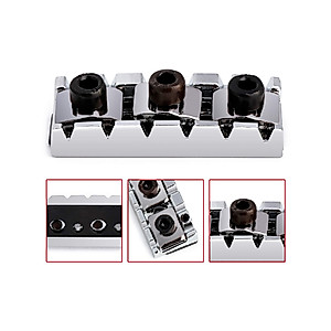 Bogart Guitar String Locking Nut for Floyd Rose Style Adjustable Height Locking Guitar Tremolo Bridge with Mounting Screw Shims and Wrench Chrome.