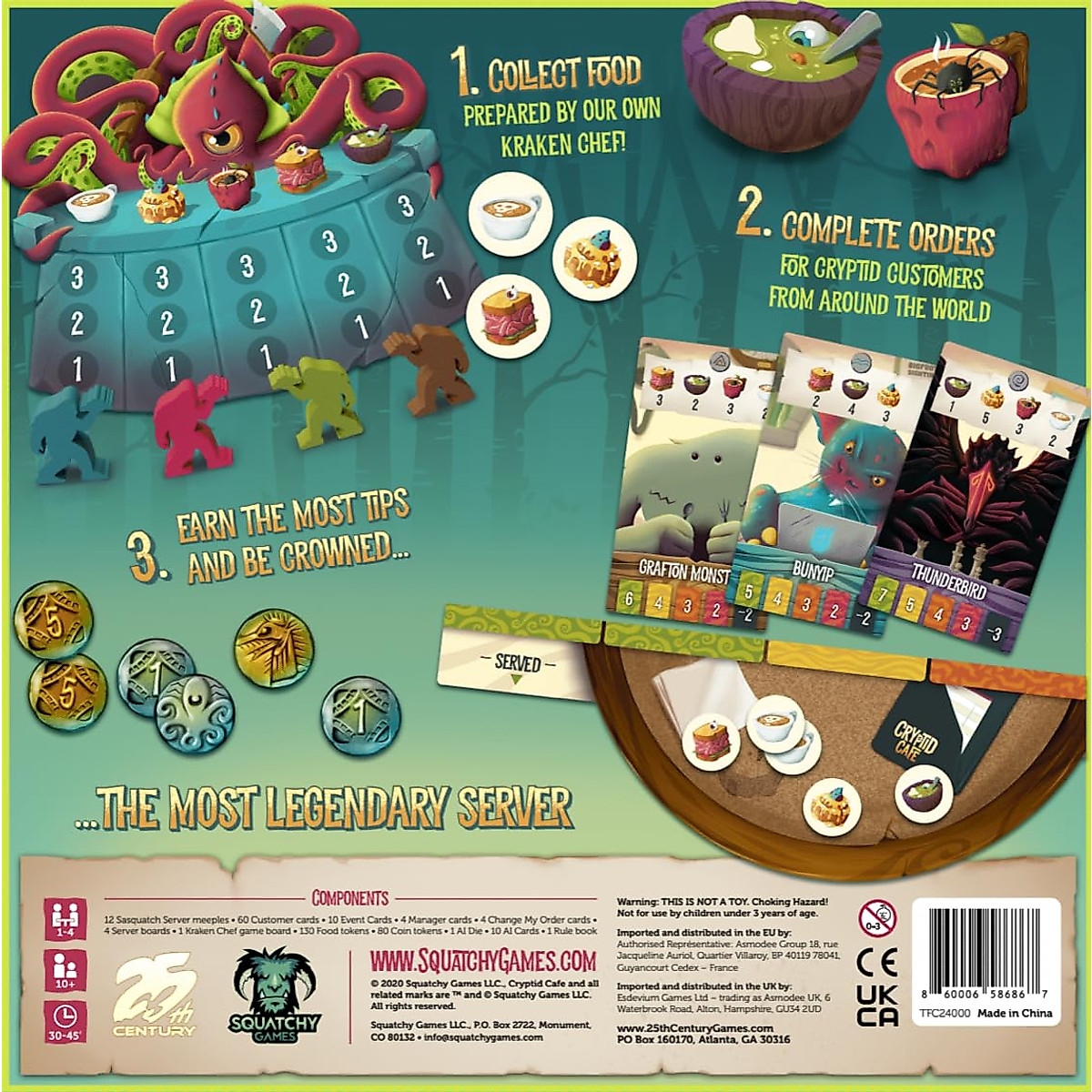 Cryptid Café , A Family Strategy Game About Running A Creature Filled Restaurant - 25th Century Games