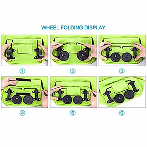 xiaoguozi Foldable Shopping Cart Portable Shopping Bag Stair Climbing Grocery Cart with Wheels Removable Bag Waterproof Large Capacity Utility Cart