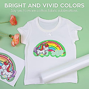 HTVRONT Clear HTV Vinyl for Sublimation - 12" X 5FT Upgraded Matte Sublimation Vinyl - Wash Durable Clear Dye Sub HTV for Light-Colored Cotton Fabric