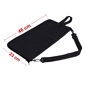 Rayzm Drum Stick Bag with an External Pocket, Standard Nylon Stick Bag with a Carry Handle and Floor Tom Hooks, Inside 4 Slots Holds up to 12 Pairs of Drumsticks,Water Resistant Nylon